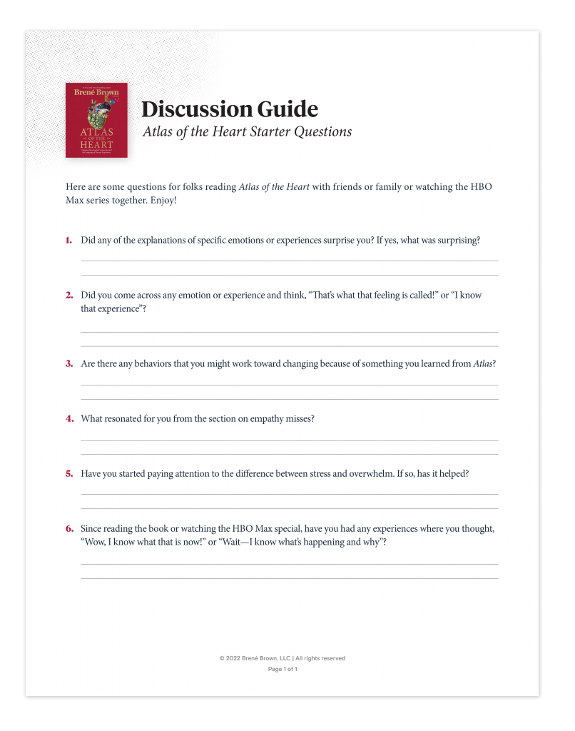 Atlas of the Heart Discussion Guide - Brené Brown