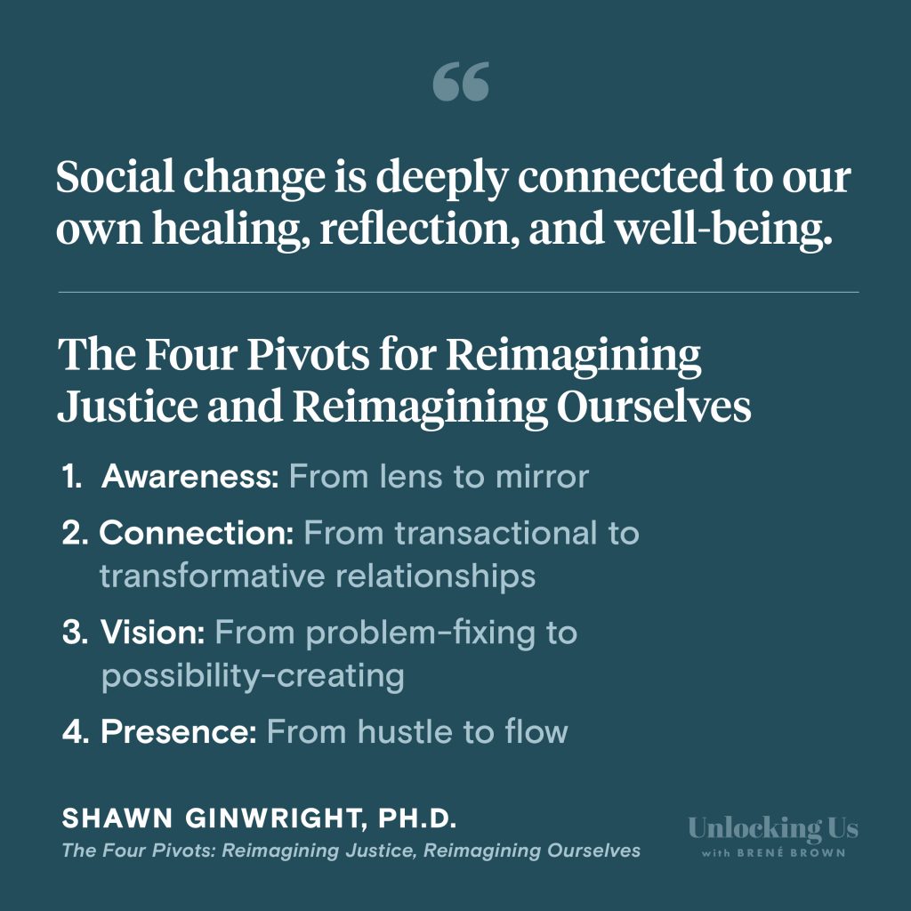 Dr. Shawn Ginwright’s Four Pivots for Reimagining Justice and Ourselves ... Dr. Shawn Ginwright’s Four Pivots for Reimagining Justice and Ourselves ...